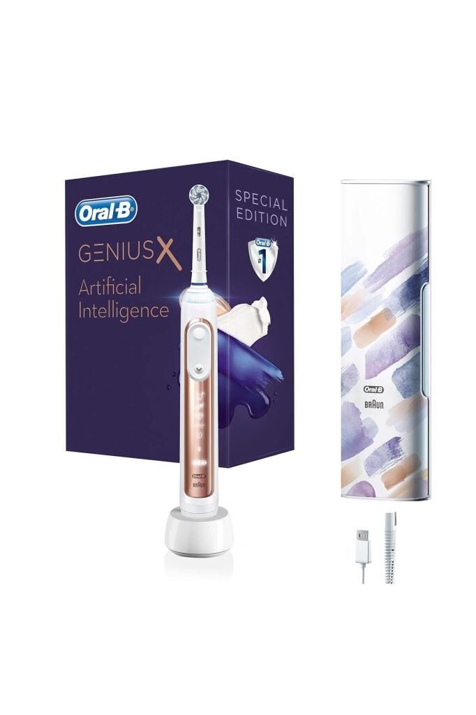 Oral-B Genius X AI Art of Brushing RoseGold Şarj Edilebilir Diş Fırçası ...